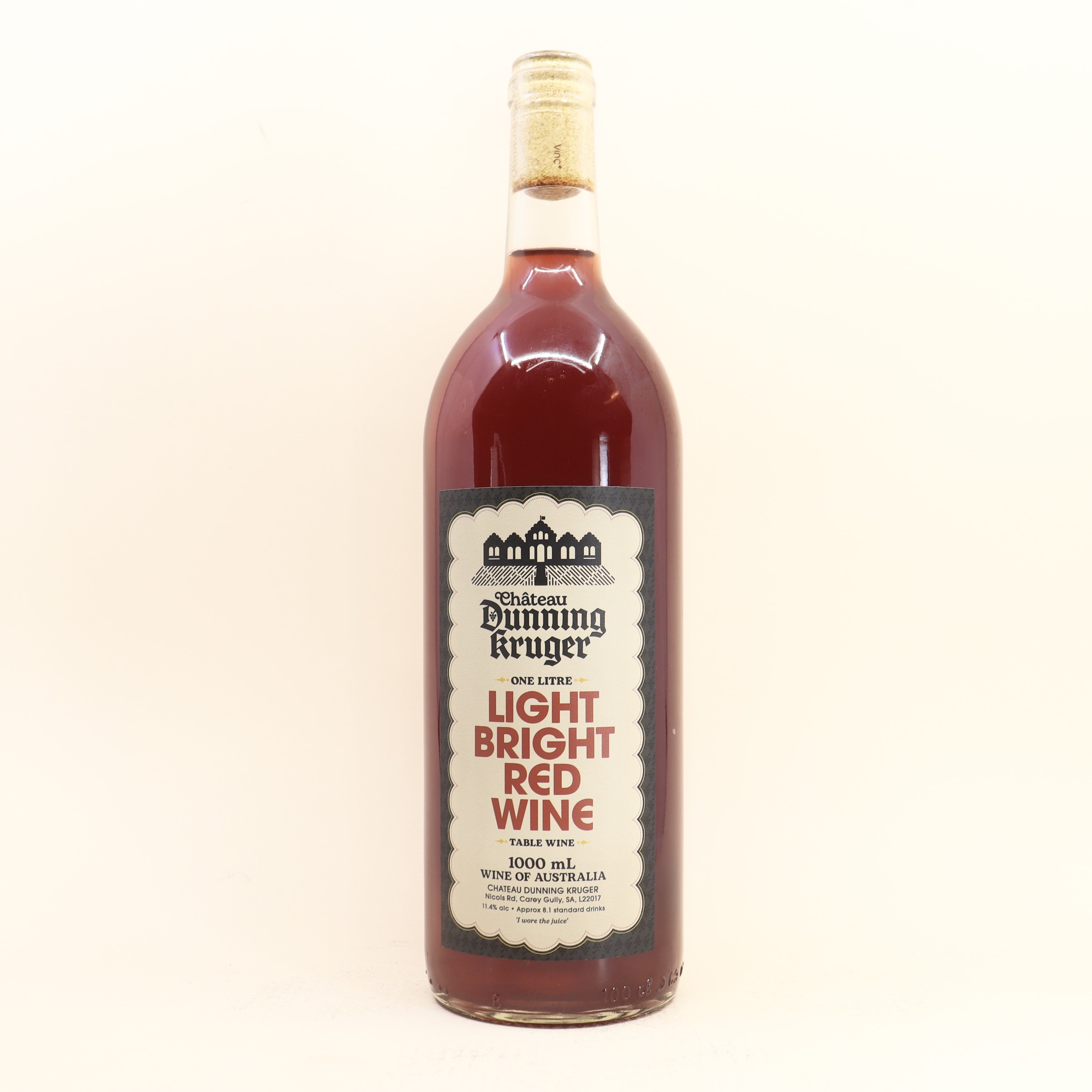 Chateau Dunning Krueger Light Bright Red Bottle 1L – Beermash